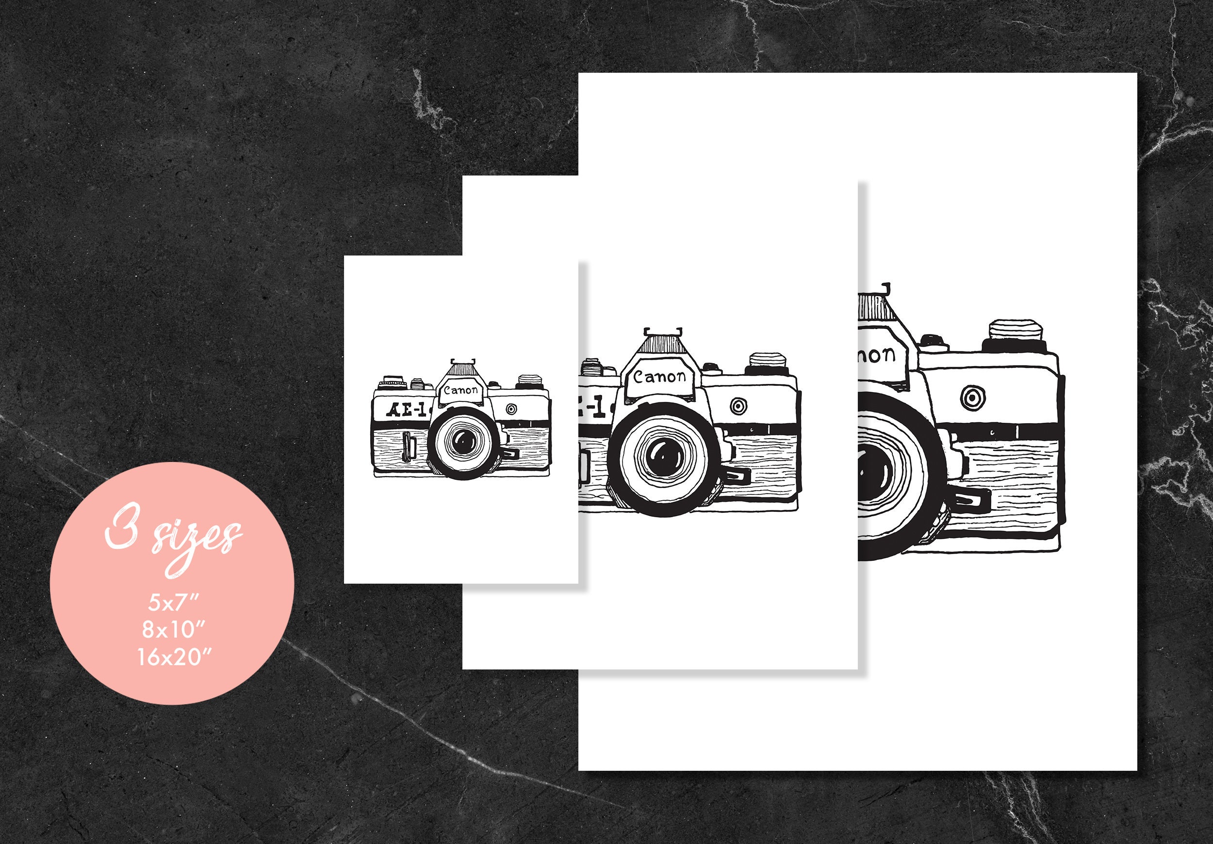 Camera Art Print Illustration Print Photographer Gift | Etsy