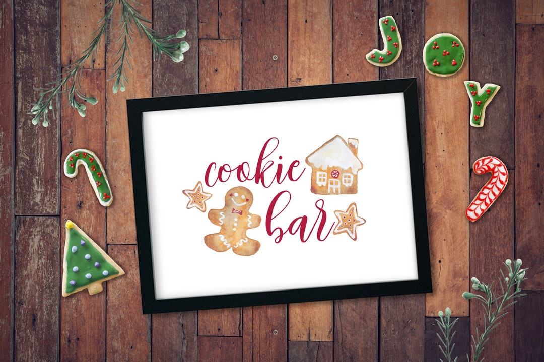 Cookie Bar Sign, Christmas Cookie Sign, Christmas Decoration, Christmas ...
