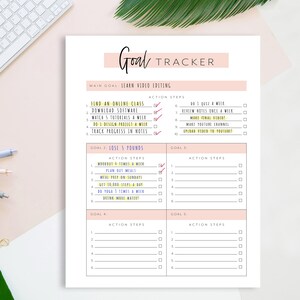 Goal Tracker Planner Page, Goal Tracker Printable, Productivity Planner ...