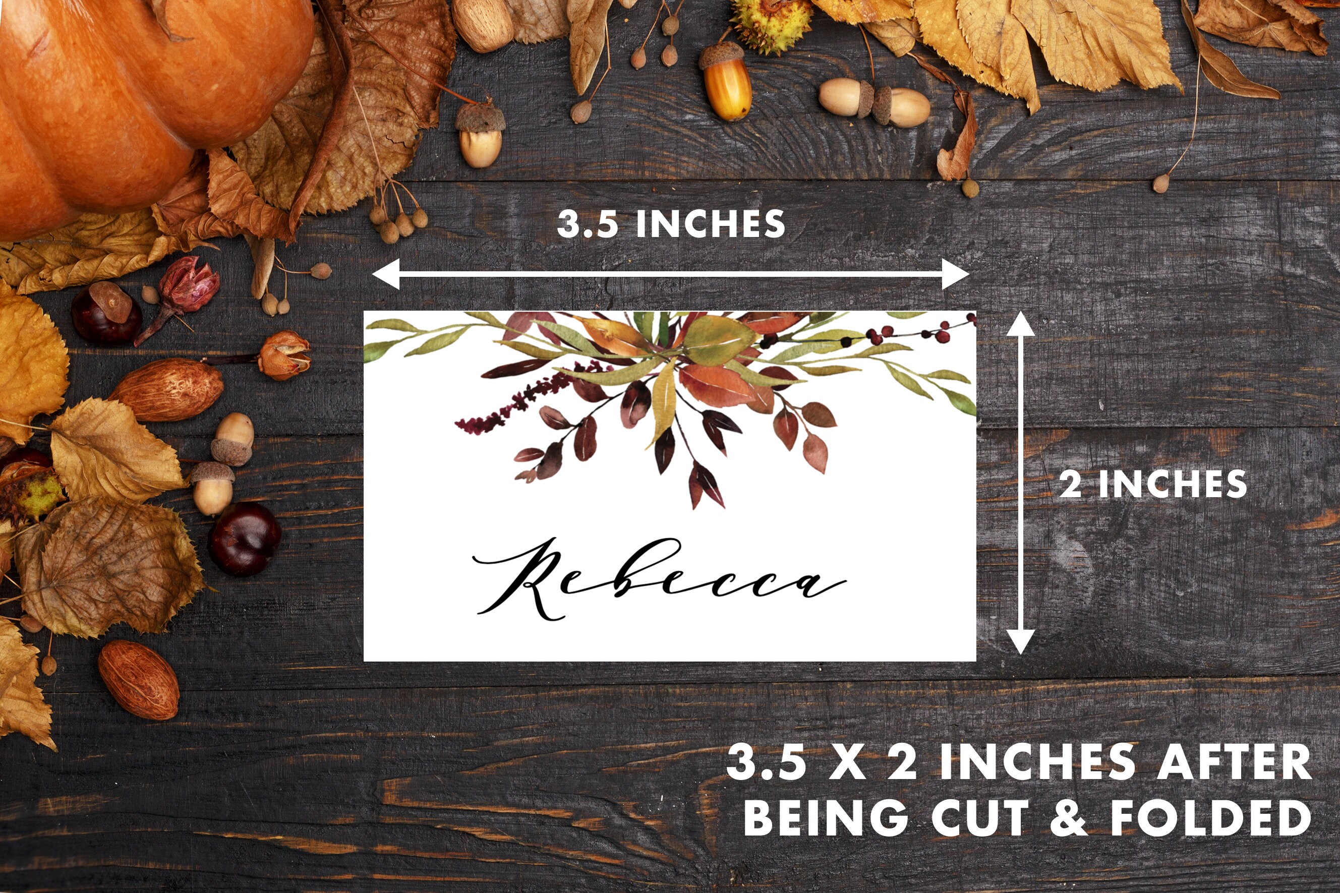 Thanksgiving Place Cards Autumn Place Cards Folded Tent - Etsy