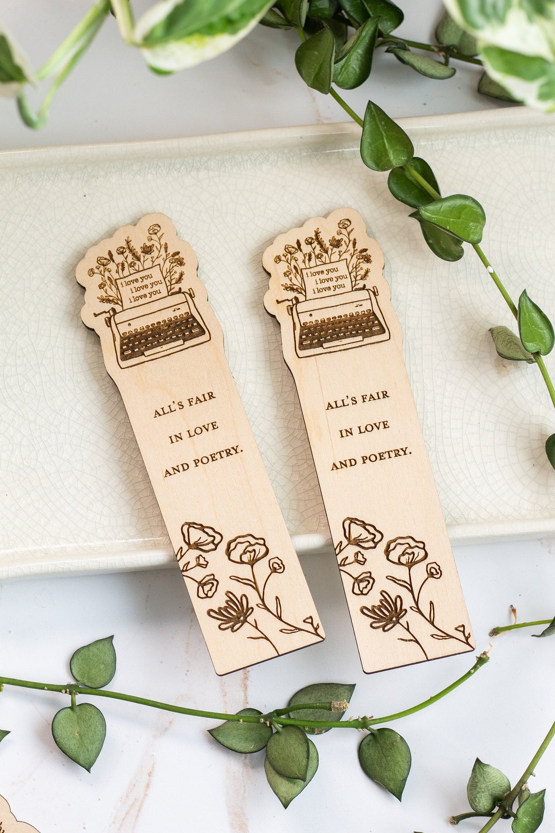 Alls Fair in Love and Poetry Wooden Bookmark, the Tortured Poets ...