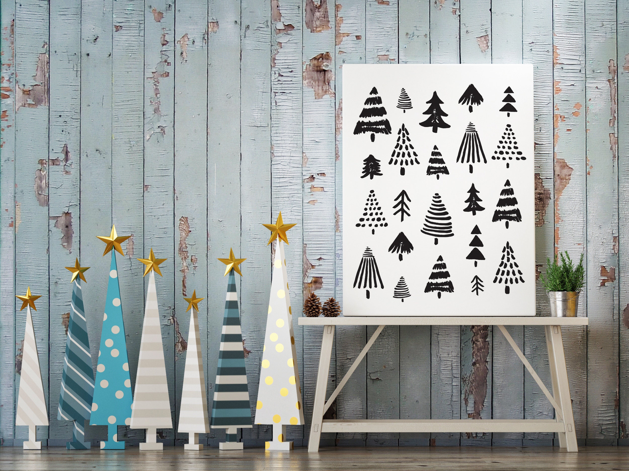 Christmas Tree Art Print Printable Christmas Sign Christmas | Etsy