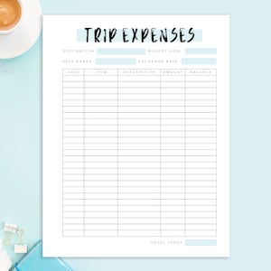 Travel Budget Planner Page, Budget Tracker, Travel Expenses Page ...