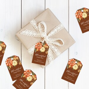PRINTABLE Thanksgiving Gift Tags, Editable Favor Tag, Brown ...