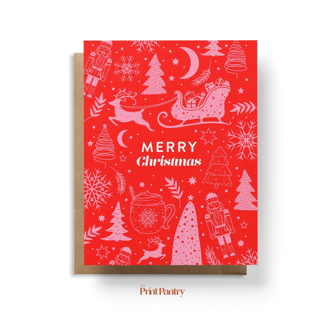 Illustrated Christmas Card, Secret Santa Cards, Christmas Cards for ...