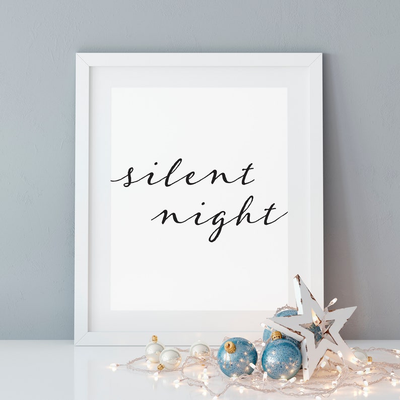 Silent Night Christmas Printable Christmas Printable Wall | Etsy