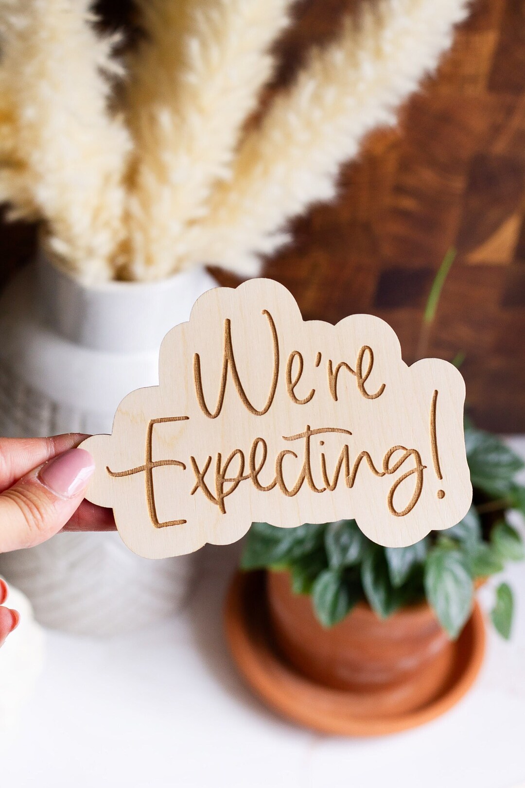 We're Expecting Sign, Pregnancy Announcement Sign, Wooden Pregnancy ...