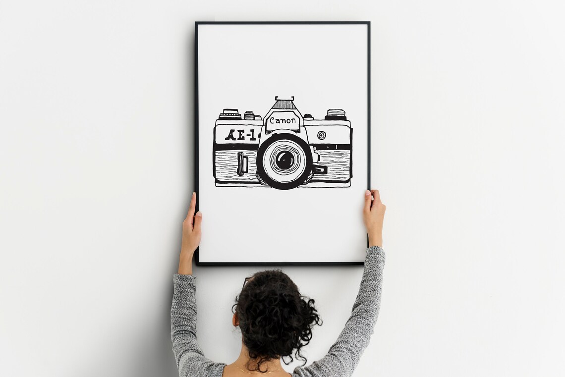 Camera Art Print Illustration Print Photographer Gift | Etsy