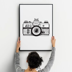 Camera Art Print, Illustration Print, Photographer Gift, Photography ...