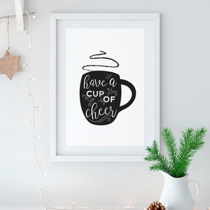 Cup of Cheer Christmas Printable, Christmas Printable Wall Art ...