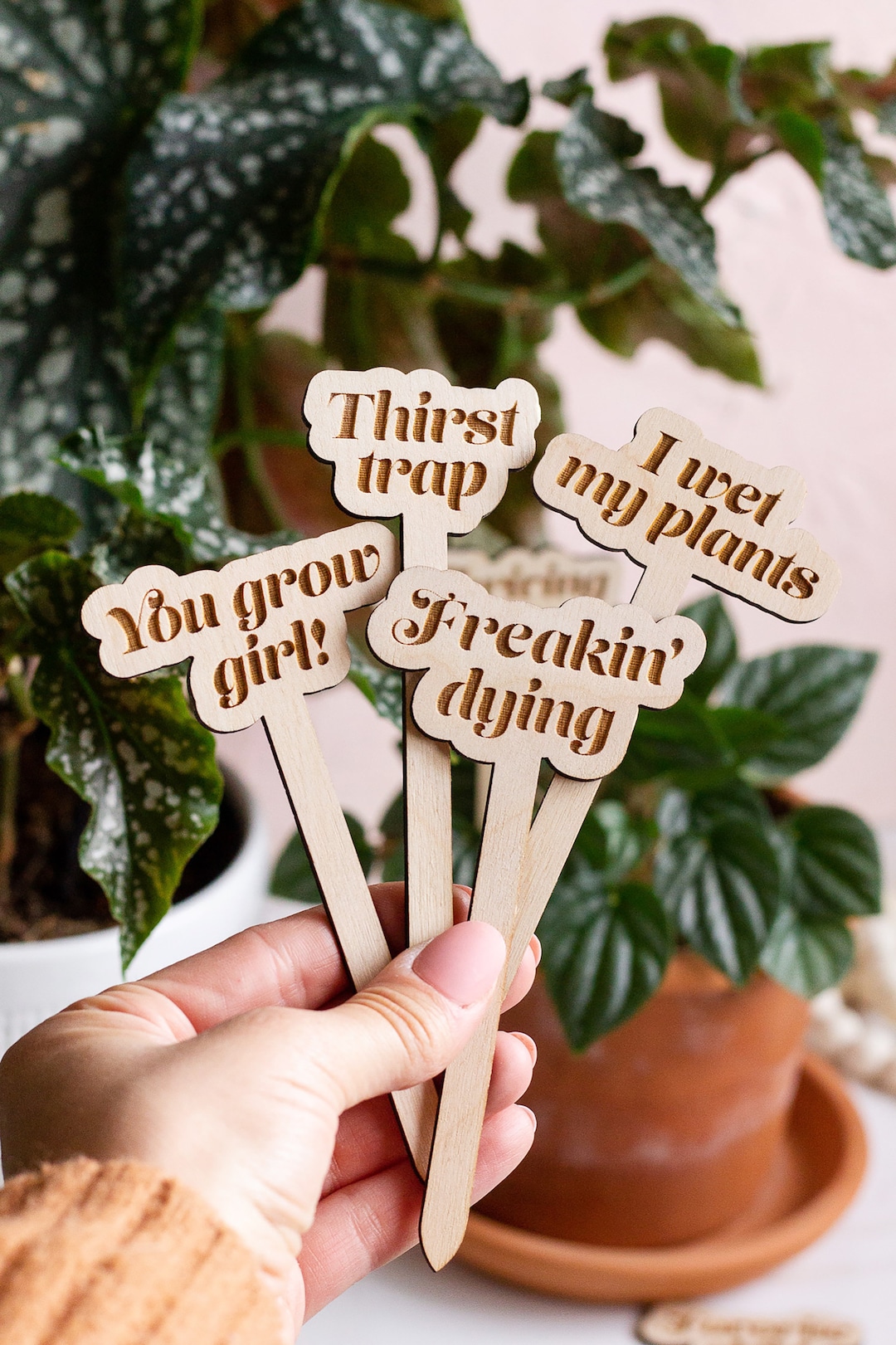 Funny Plant Stakes, Plant Markers, Garden Stakes, Garden Decor, Plant ...