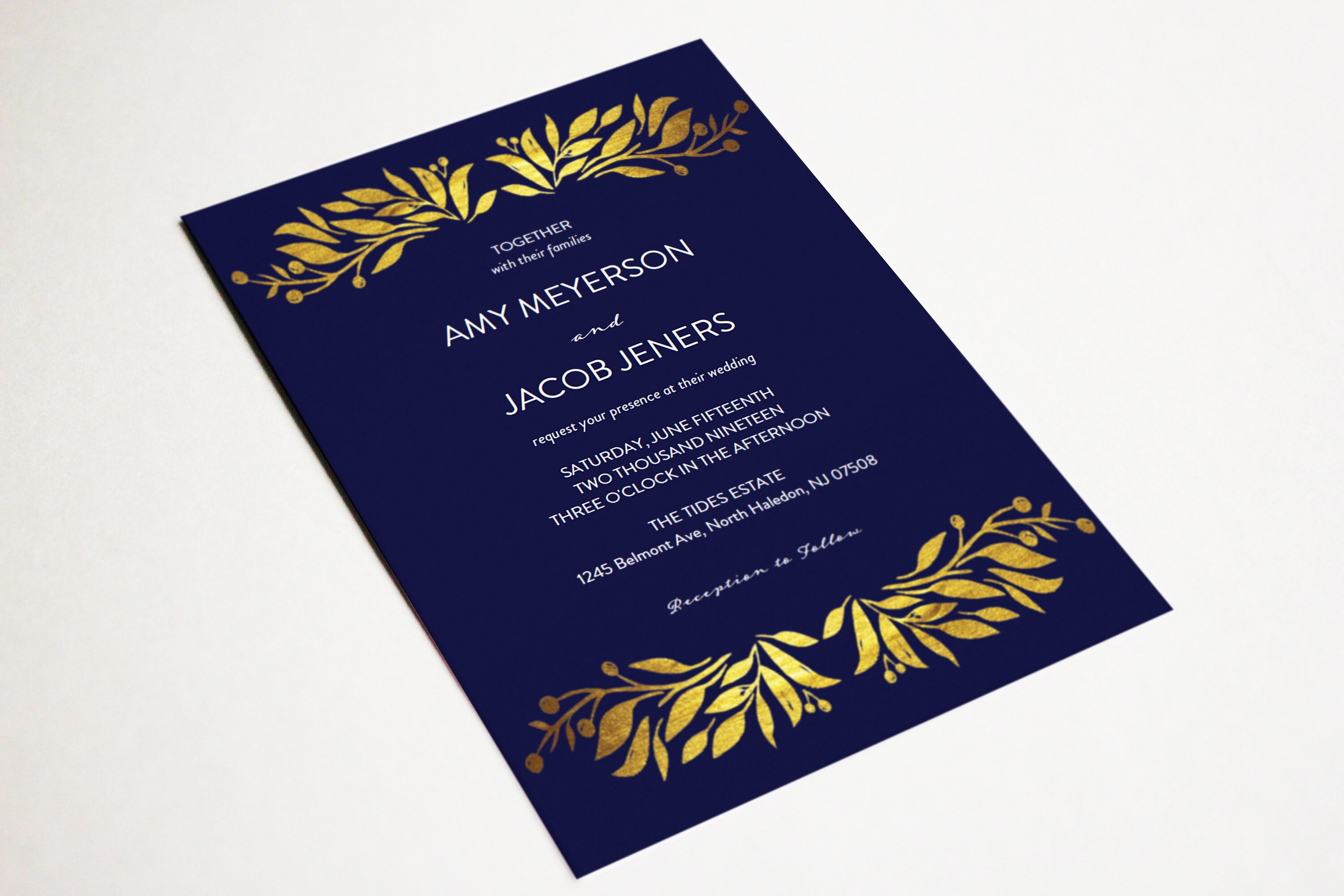 Navy Blue Wedding Invitation Wedding Invitation Template | Etsy