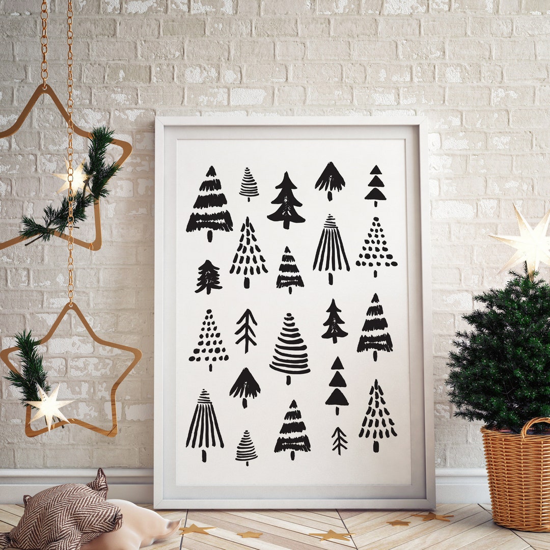Christmas Tree Art Print, Printable Christmas Sign, Christmas Tree Sign ...