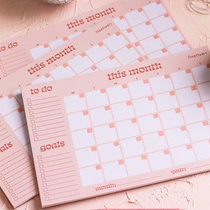 Monthly Calendar Notepad, Monthly Planner, Monthly Calendar, Monthly To ...