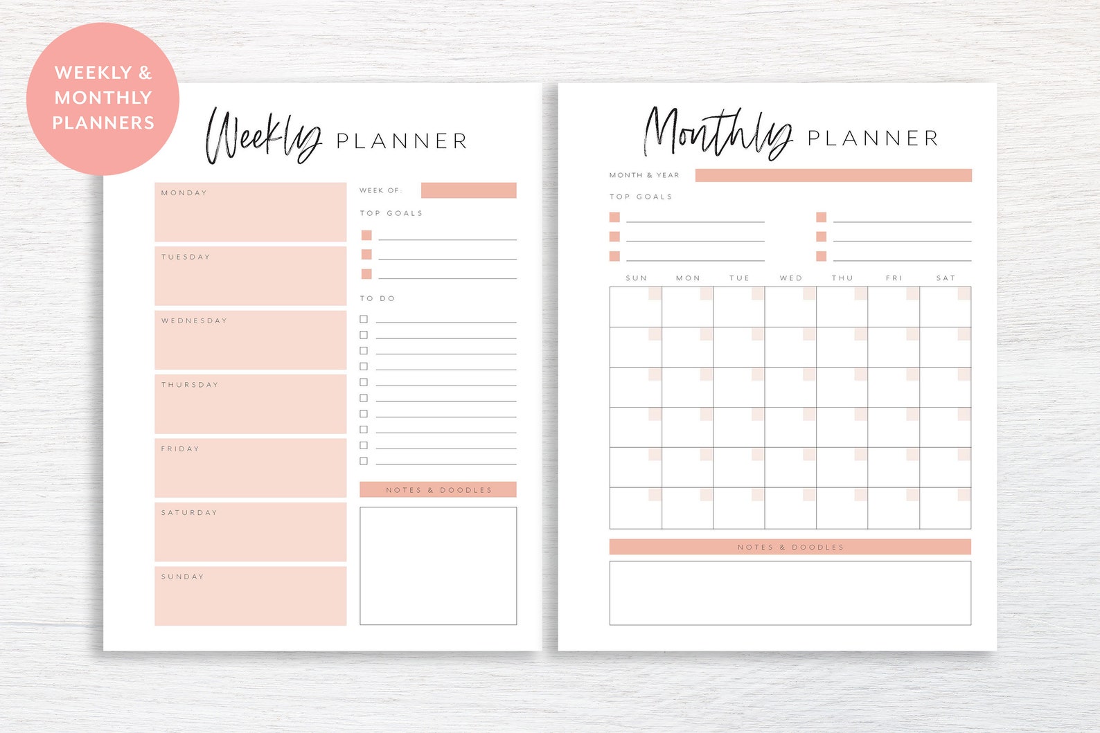 Printable Planner Bundle, Daily Planner, Productivity Planner ...