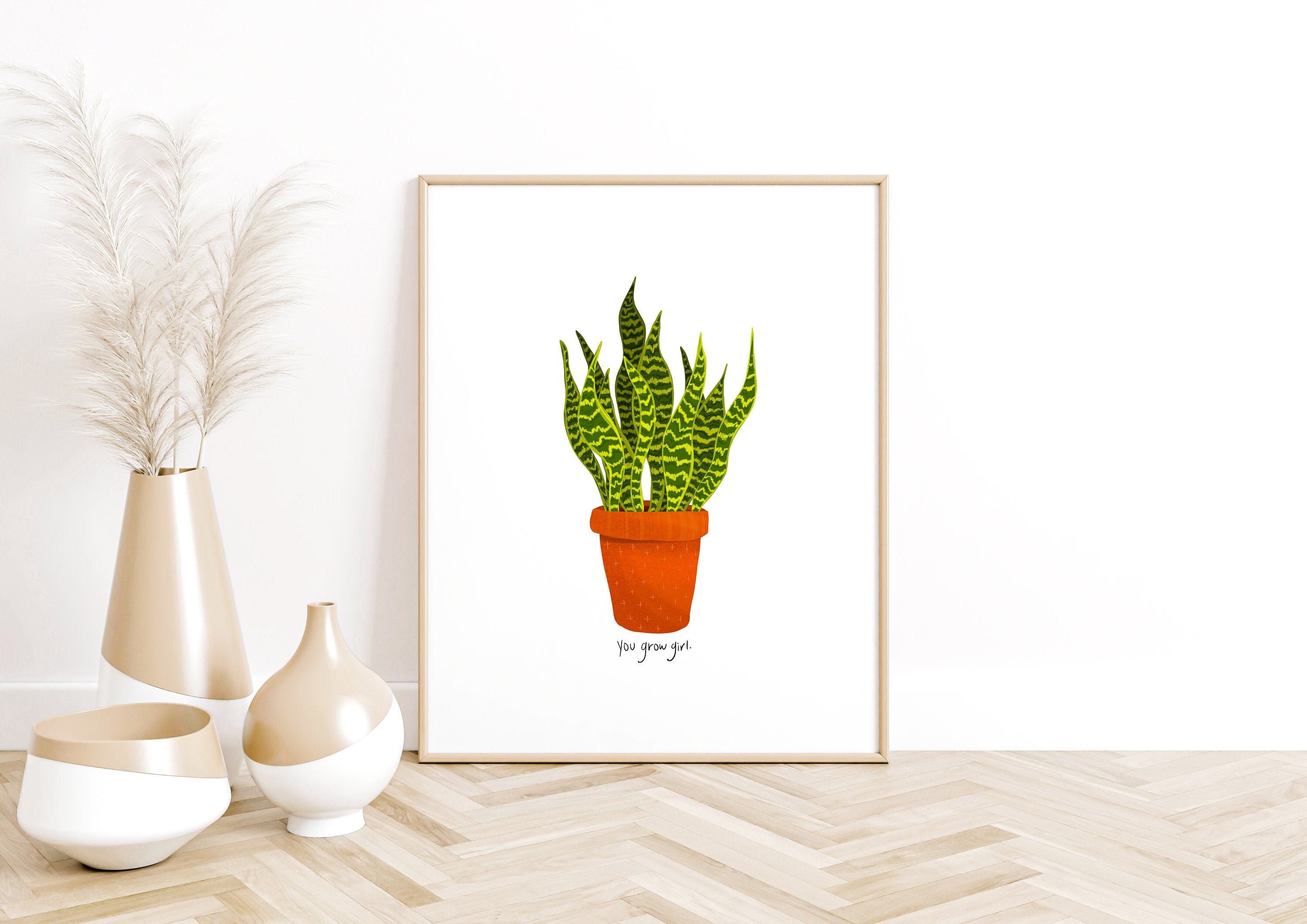 Grow Girl Art Print House Plant Poster House Plant Wall Art | Etsy