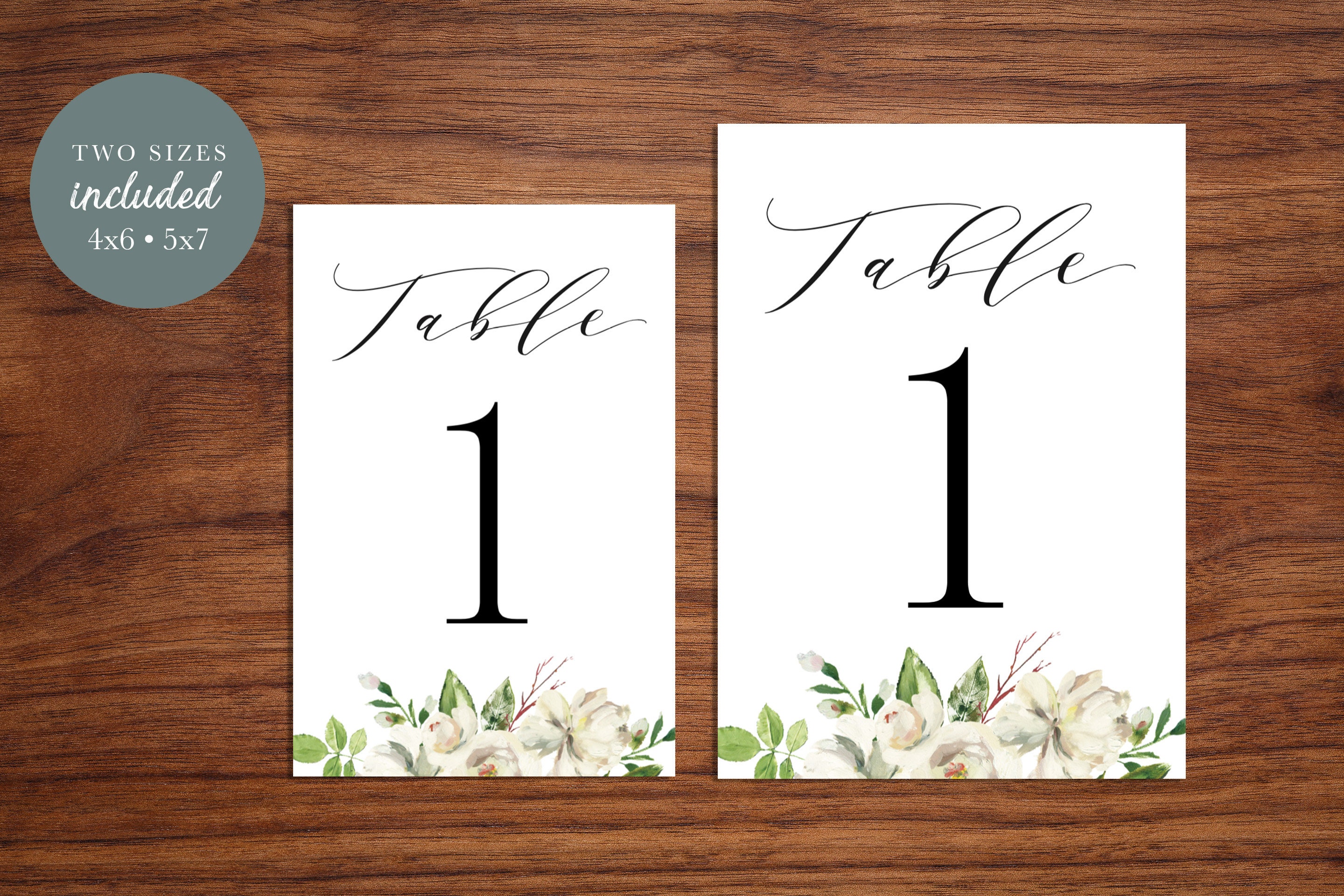 Printable Table Numbers Wedding Table Numbers Floral Table | Etsy