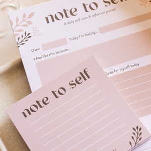 Note to Self Notepad Bundle, Self Care Journal, Self Care Planner ...