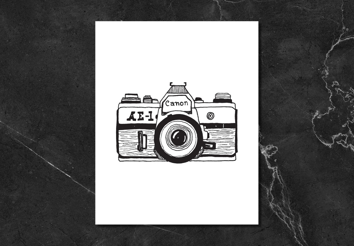 Camera Art Print Illustration Print Photographer Gift | Etsy