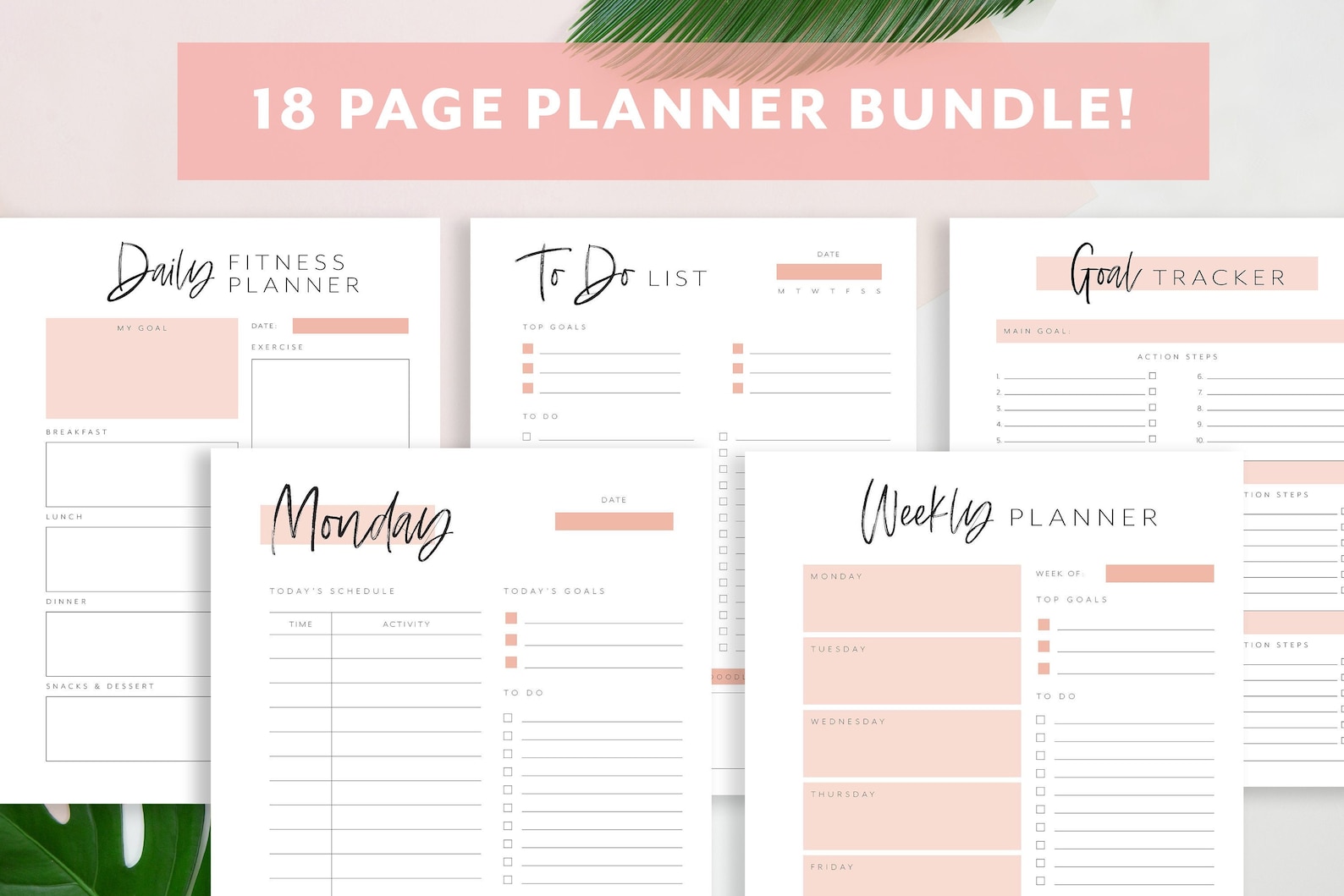 Printable Planner Bundle, Daily Planner, Productivity Planner ...