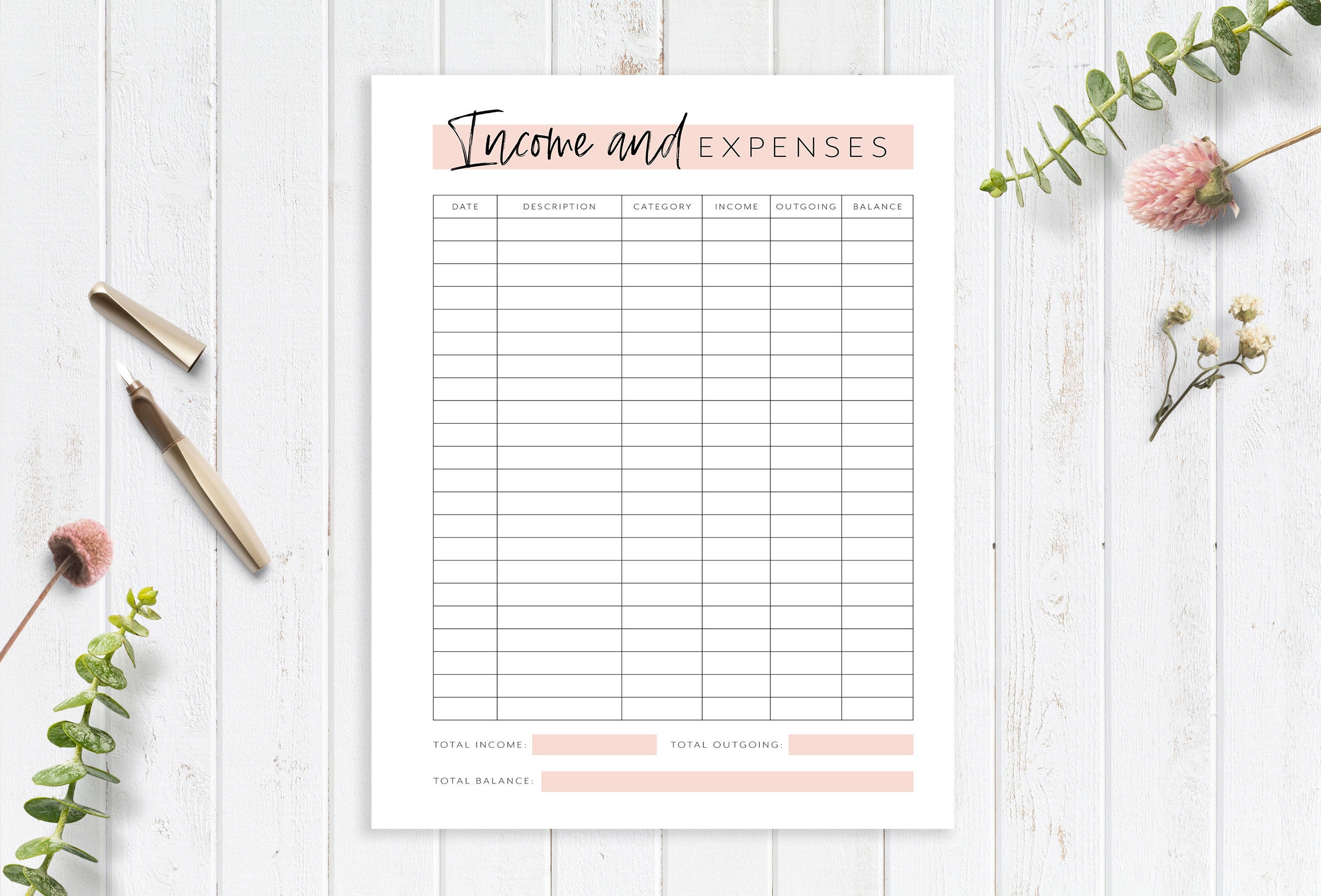 Income and Expenses Tracker Printable Planner Page Finance | Etsy