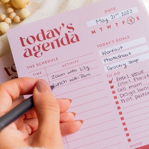 Daily Agenda Notepad, Daily To-do List, Daily Planner, Work Planner ...