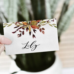 Thanksgiving Place Cards, Autumn Place Cards, Folded Tent Cards ...