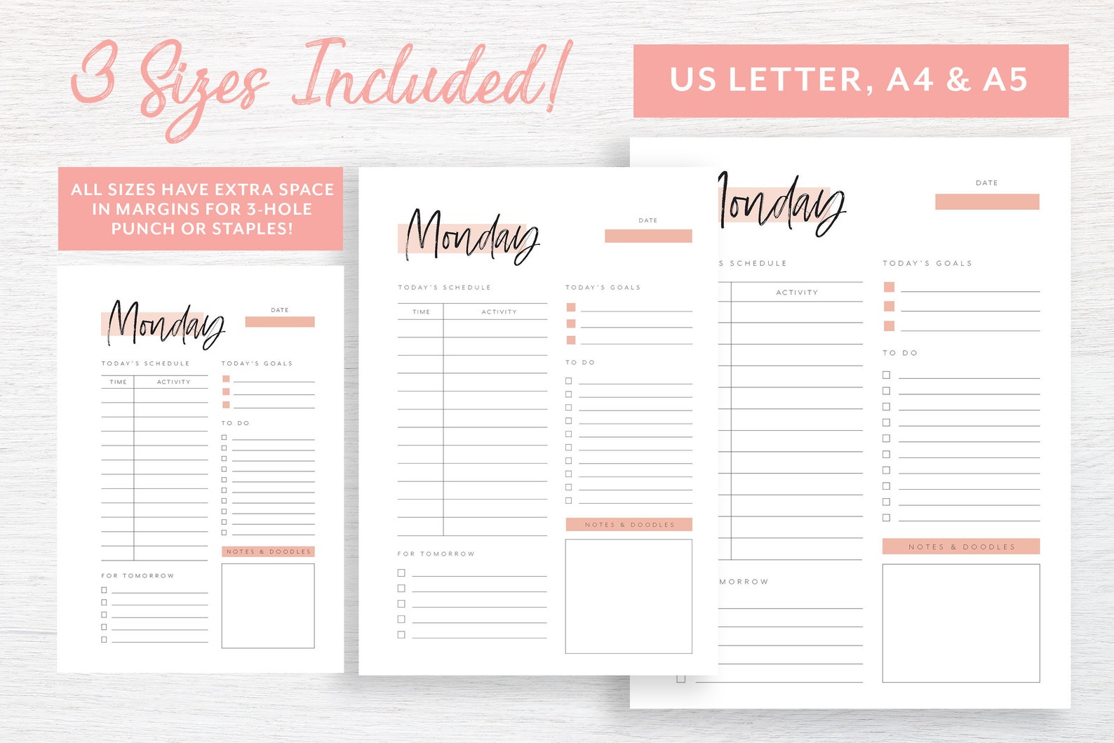 Printable Planner Bundle, Daily Planner, Productivity Planner ...