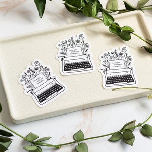 Floral Typewriter Sticker, the Tortured Poets Department Sticker ...