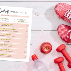 Weekly Workout Tracker Planner Page, Exercise Planner, Weekly Exercise ...