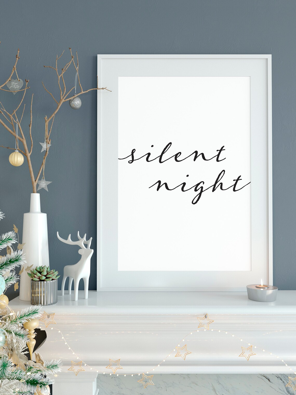 Silent Night Christmas Printable, Christmas Printable Wall Art ...
