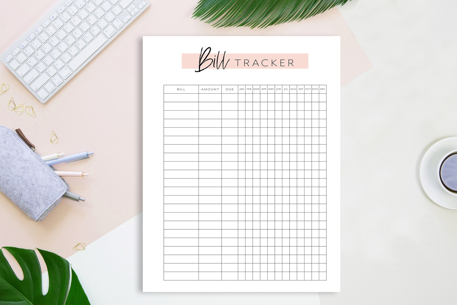 Printable Monthly Bill Tracker Monthly Bill Tracker - Etsy