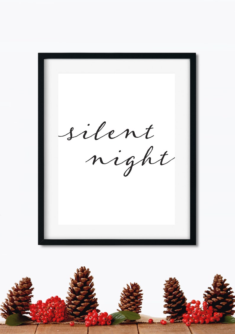 Silent Night Christmas Printable, Christmas Printable Wall Art ...