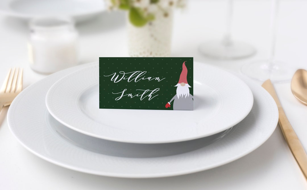 Christmas Place Cards, Winter Place Cards, Folded Tent Cards, Christmas ...