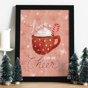 Printable Christmas Wall Art Cup of Cheer Wall Art Holiday - Etsy