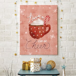 Printable Christmas Wall Art Cup of Cheer Wall Art Holiday - Etsy