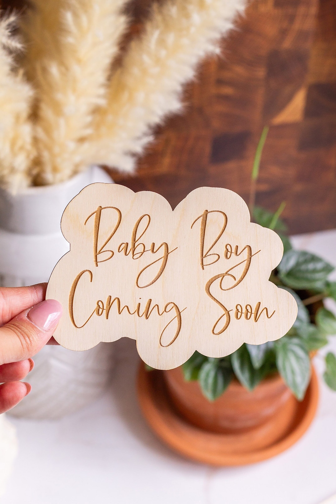 Baby Announcement Sign, Pregnancy Announcement Sign, Wooden Pregnancy ...
