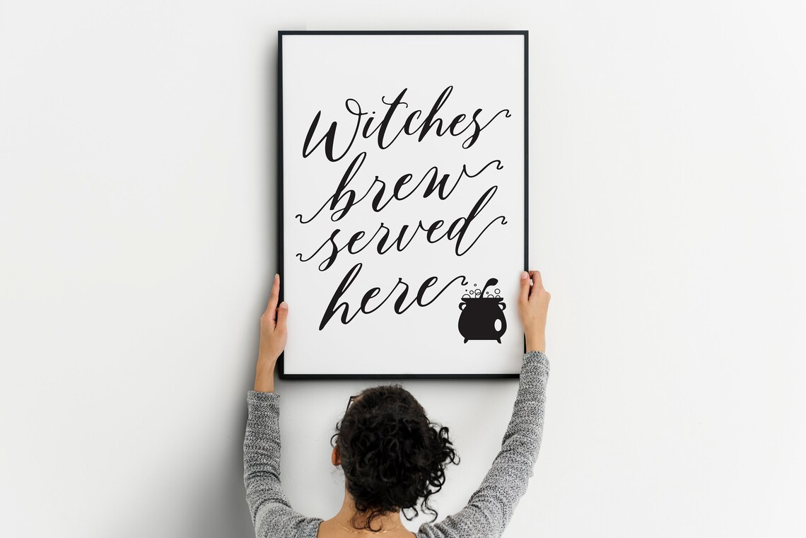 Witches Brew Sign, Halloween Printable Sign, Halloween Art Print, Fall ...