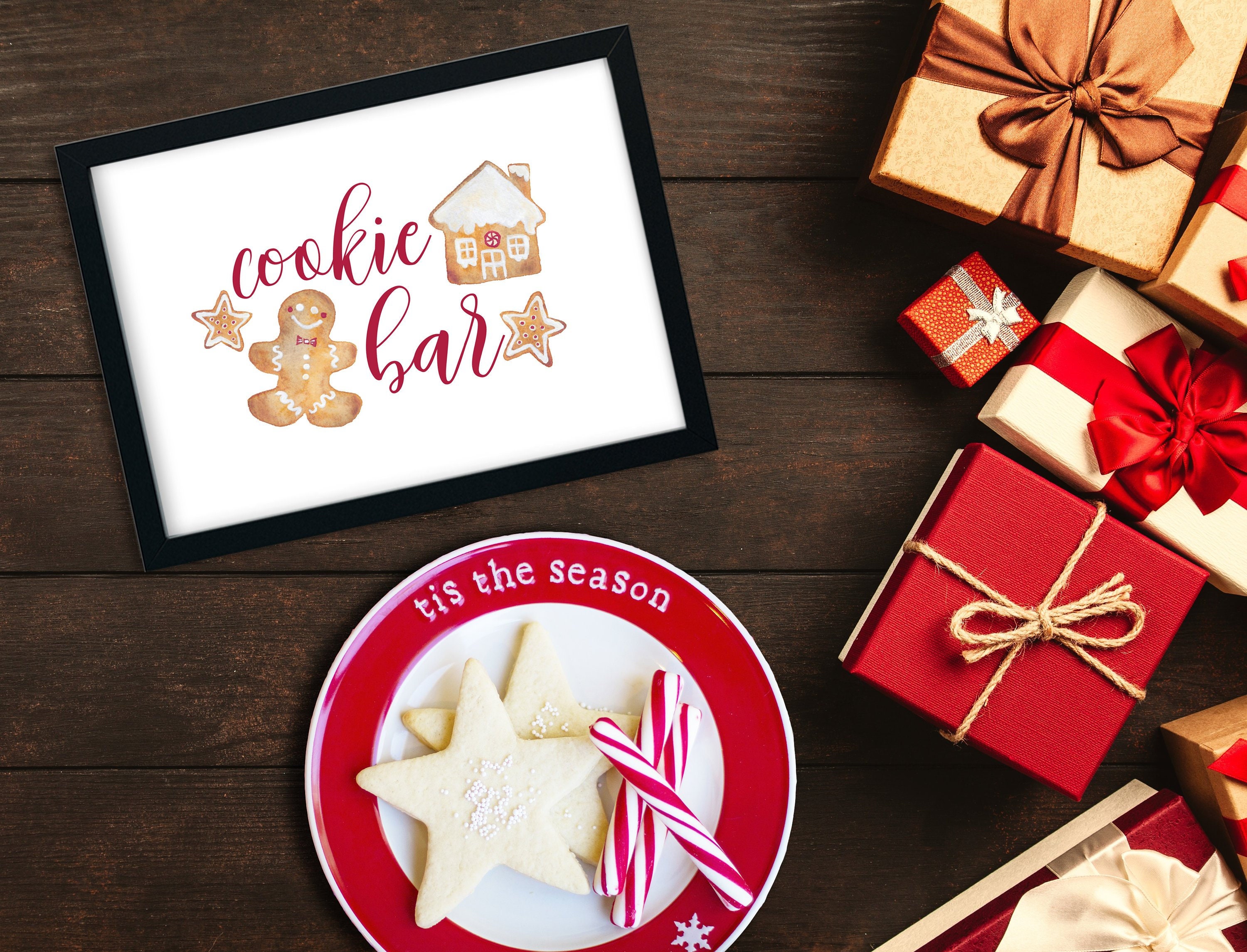 Cookie Bar Sign Christmas Cookie Sign Christmas Decoration - Etsy Canada