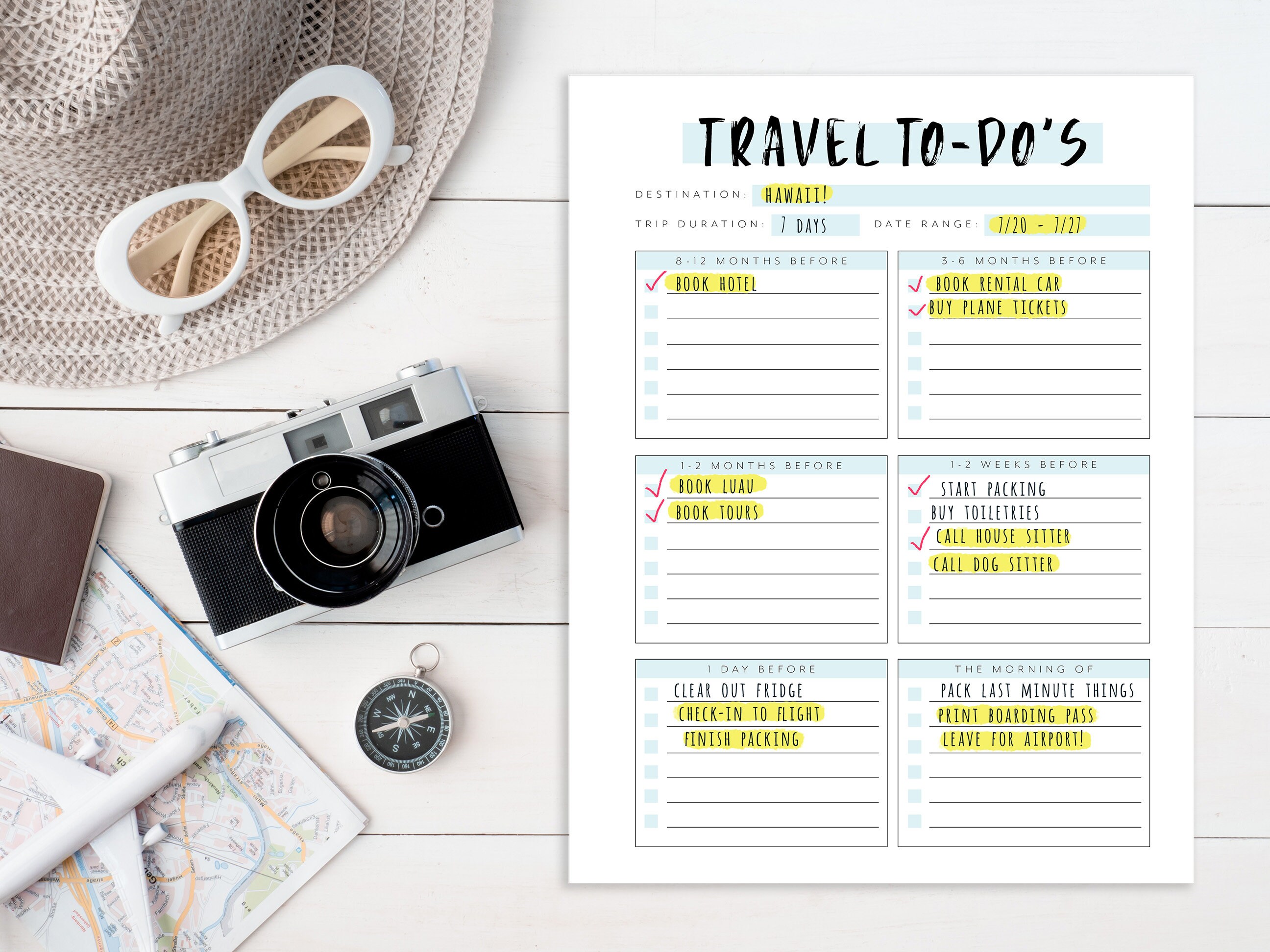 Travel to Do List to Do List Planner Page Travel Checklist - Etsy