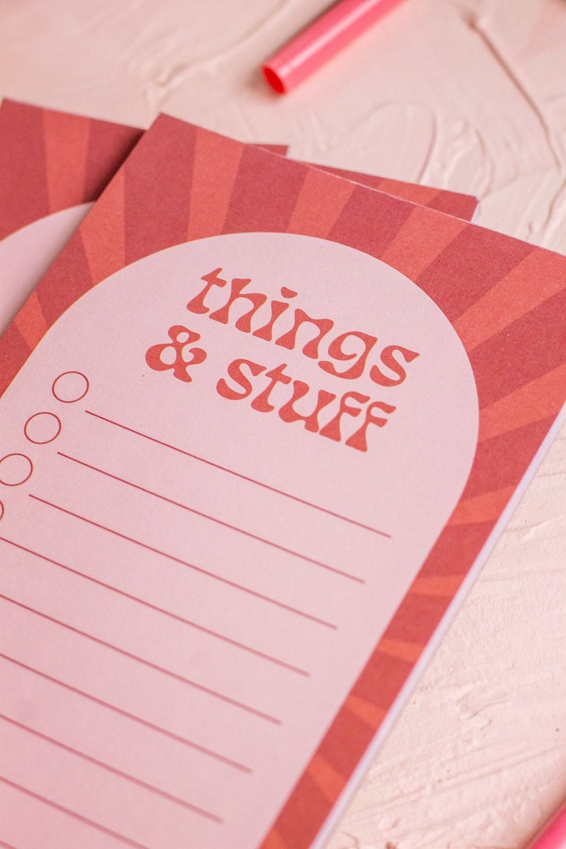 Things & Stuff Notepad Daily To-do List Daily Agenda School - Etsy