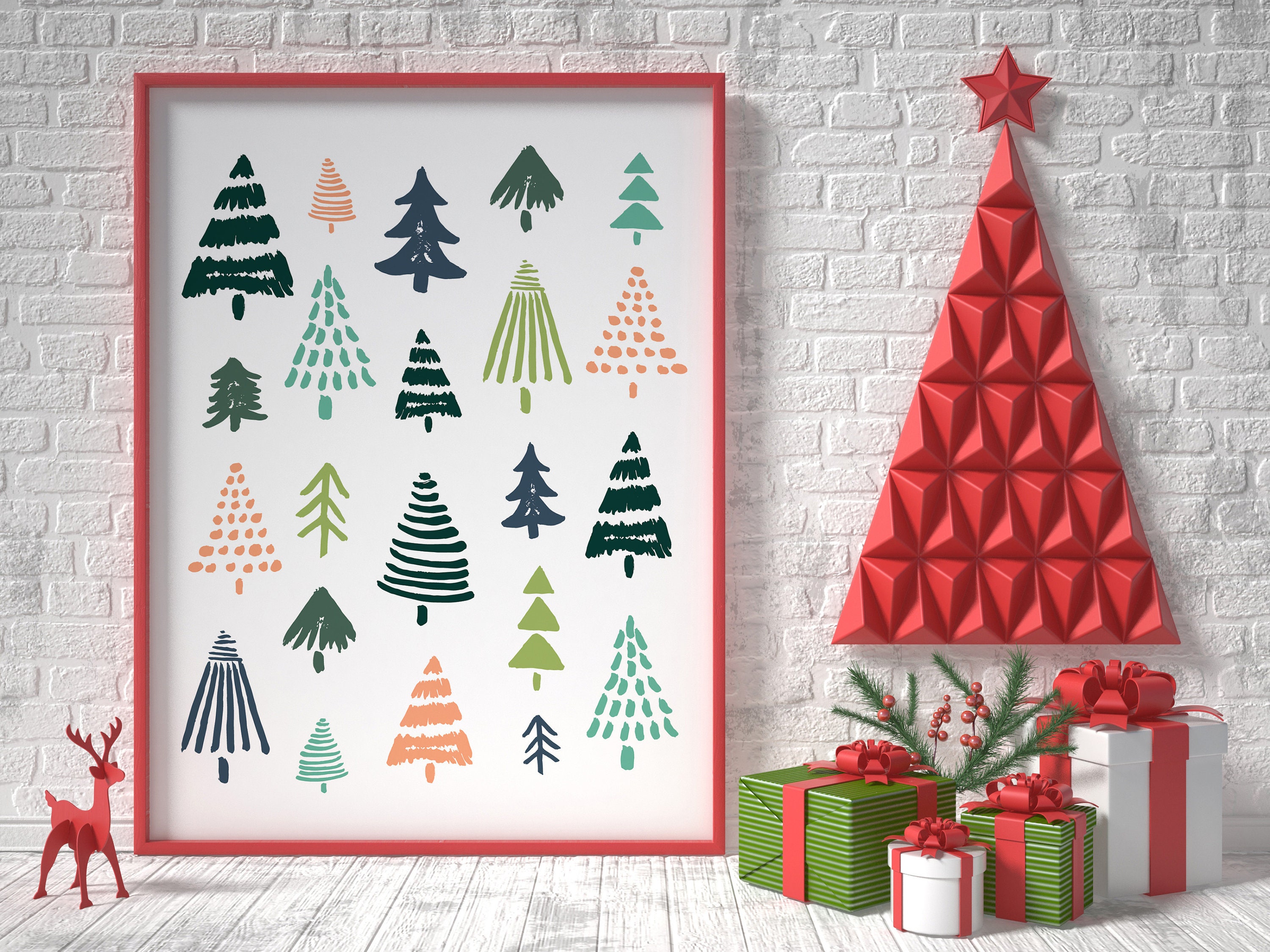 Christmas Tree Art Print, Printable Christmas Sign, Christmas Tree Sign ...