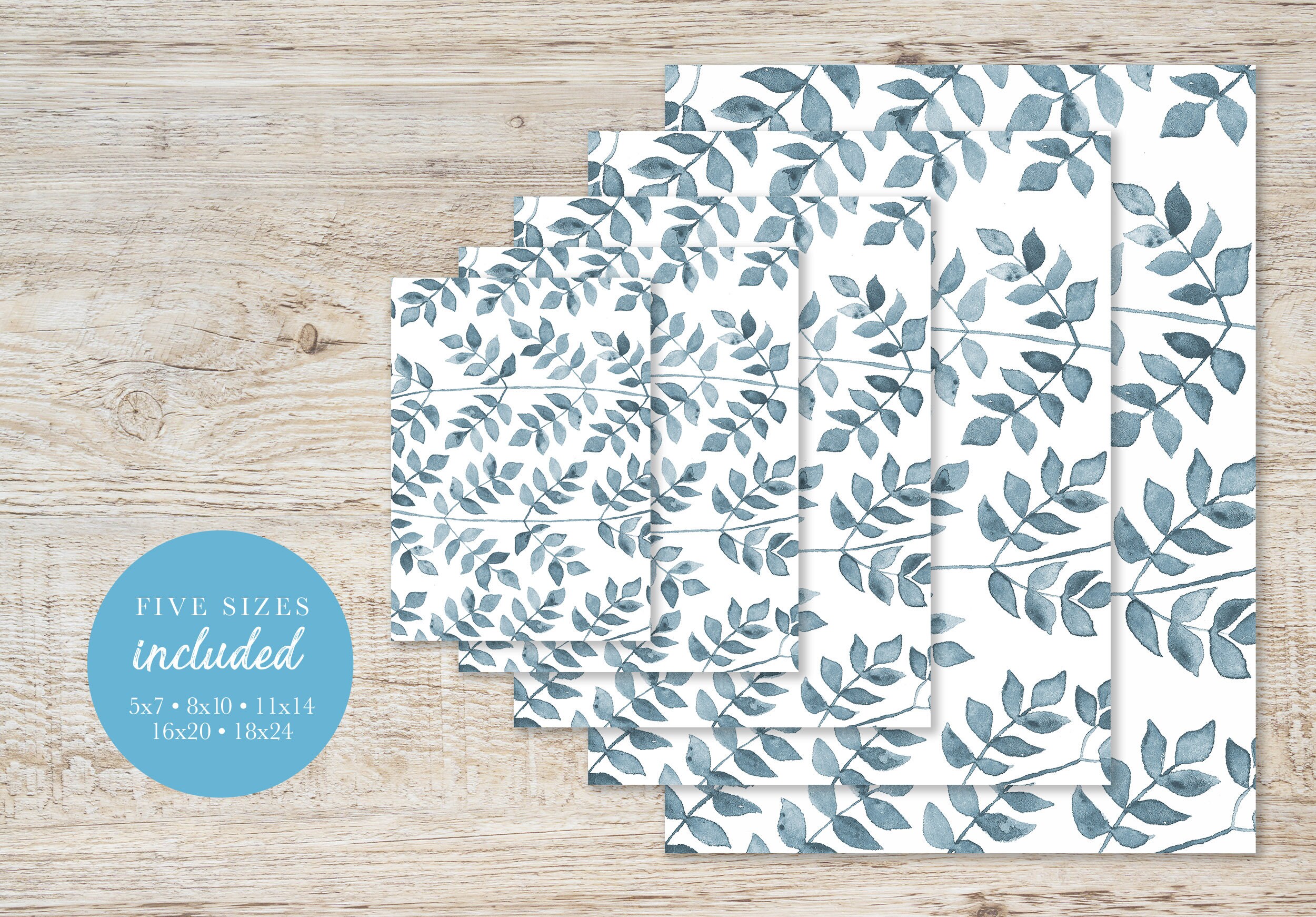 Set of 3 Prints Printable Wall Art Set Botanical Watercolor | Etsy