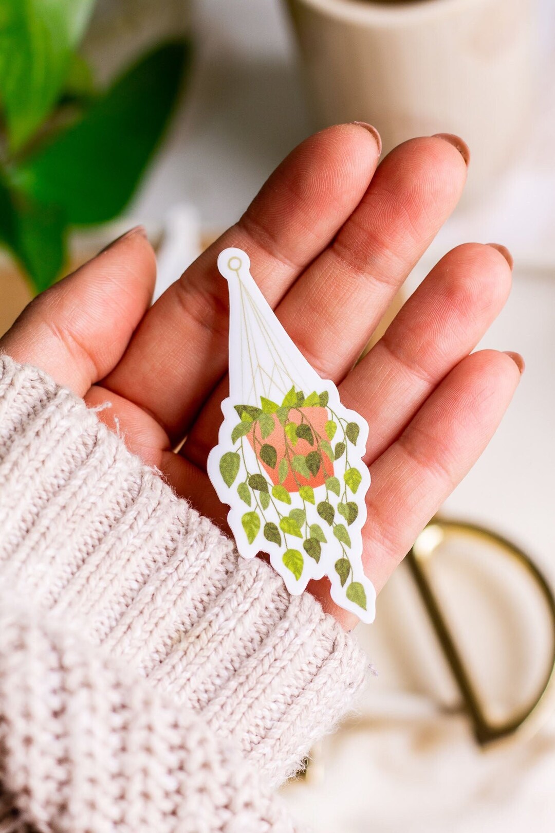 Hanging Plant Sticker, Plant Stickers, Plant Lover Gift, Laptop Sticker ...