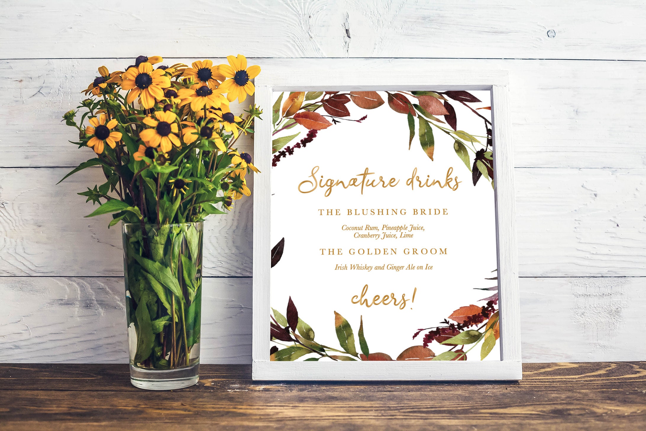 Signature Drink Sign Printable Signature Cocktails Sign Fall | Etsy