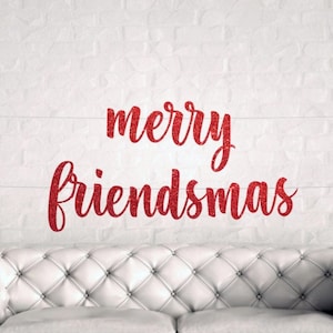 Merry Friendsmas Banner | Christmas Party Decorations | Friendmas Party ...