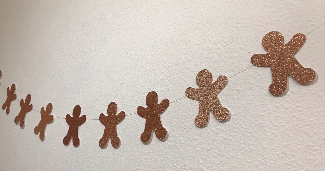 Gingerbread Man Garland, Xmas Garland, Christmas Decorations, Cookie ...
