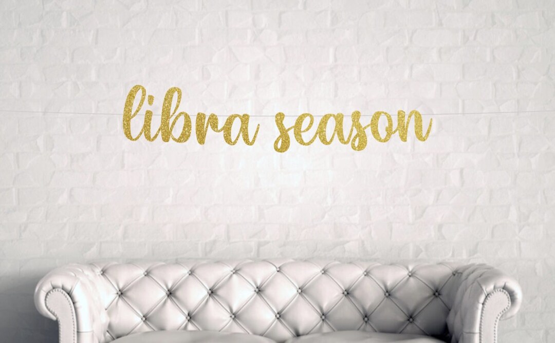 Glitter Libra Birthday Banner: Customizable Party Decoration - Etsy