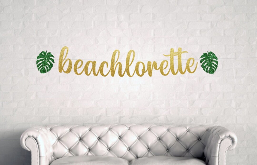 Glitter Beach Bachelorette Banner: Custom Cursive Letters - Etsy