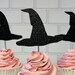 Halloween Cupcake Toppers, Witch Hat Cupcake Topper, Halloween Party ...